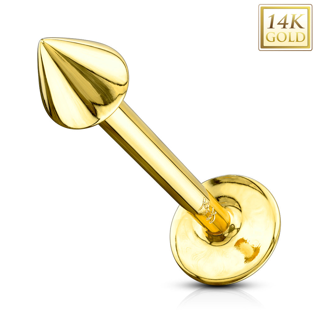 14K Solid Gold Spike Top Labret Monroe Stud – iconbodyjewelry.com