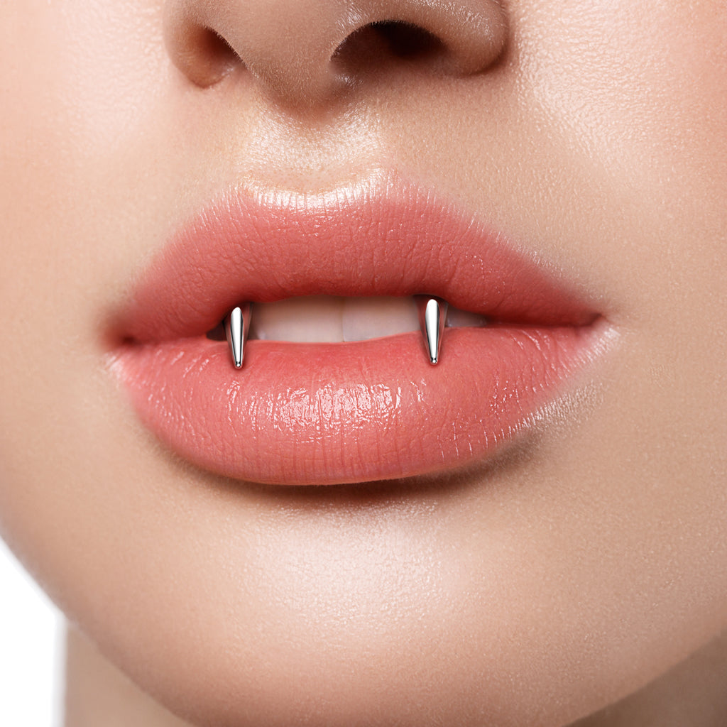 Cool! Surgical Steel Smiley Vampire Fangs Horseshoe Piercing ...