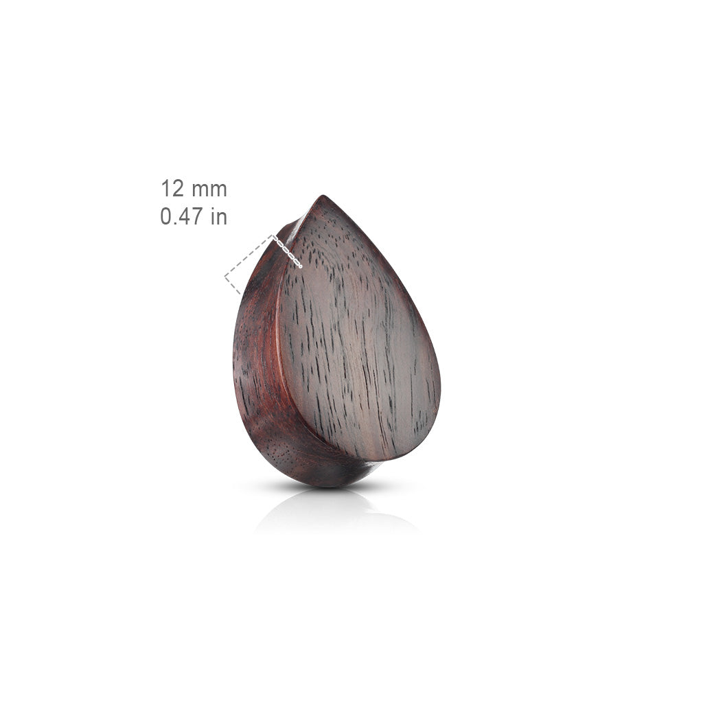 Pair Organic Sono Wood Tear Drop Double Flared Saddle Plugs ...