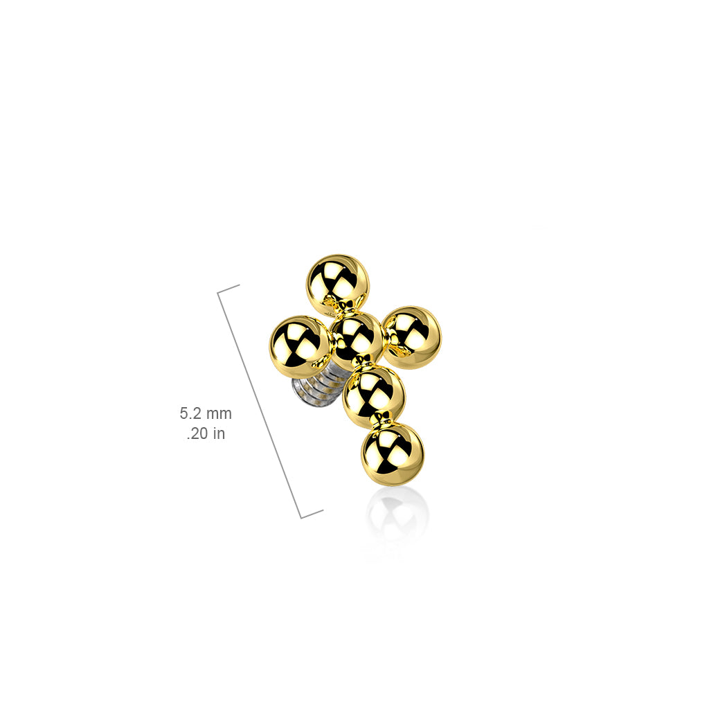 Titanium Beaded Ball Cross Dermal Anchor Tops – iconbodyjewelry.com