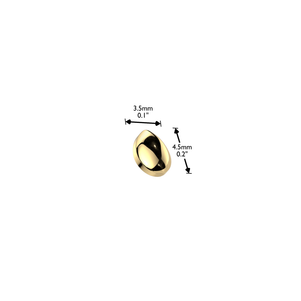 Titanium Internally Threaded Teardrop Dermal Anchor Top 16G ...
