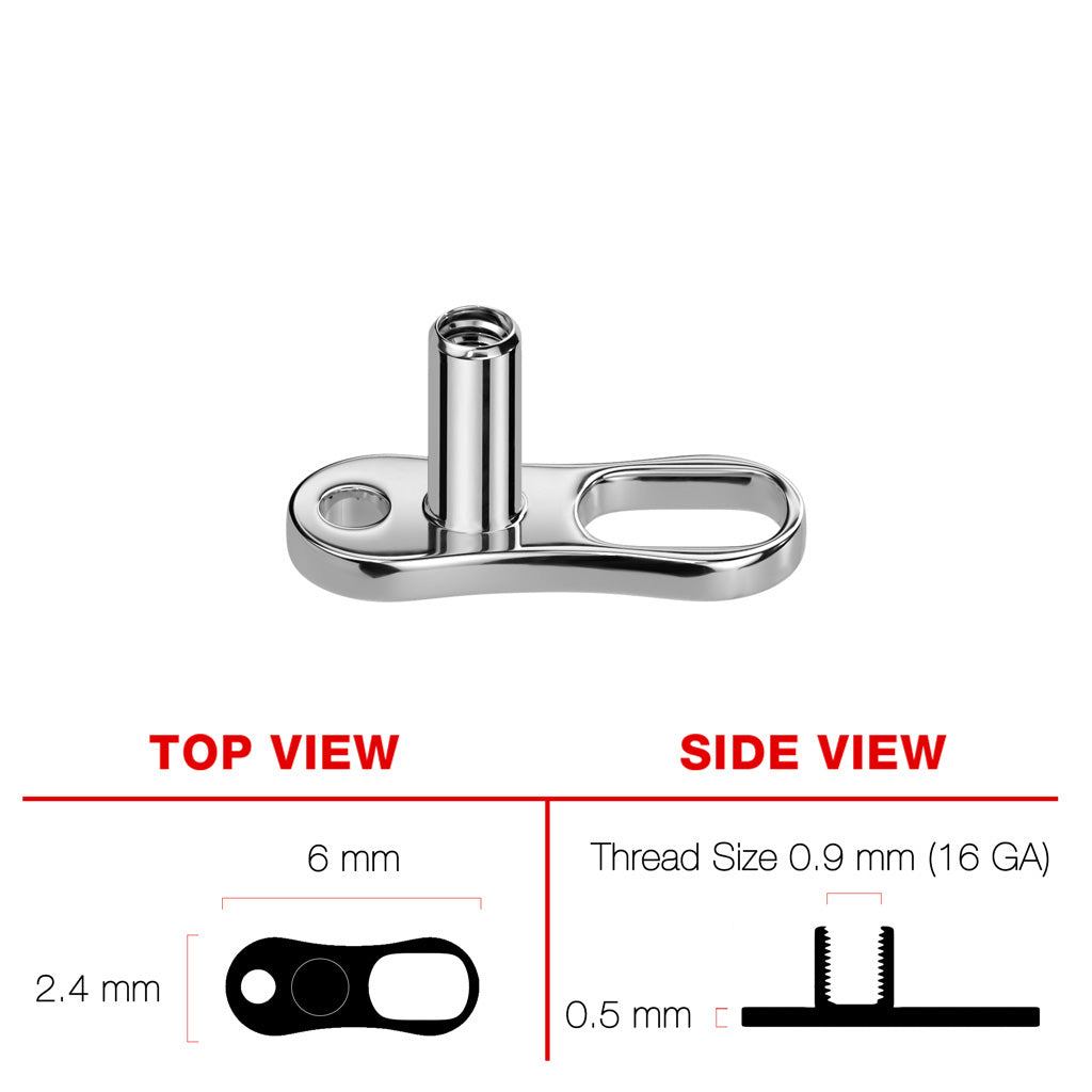 Implant Grade Titanium Internally Threaded 2 Hole Dermal Anchor ...
