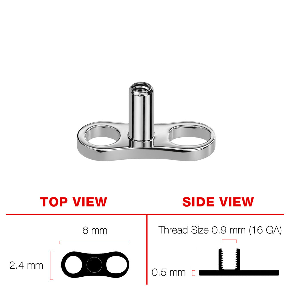 Implant Titanium Internally Threaded 2 Hole Center Dermal Anchor ...