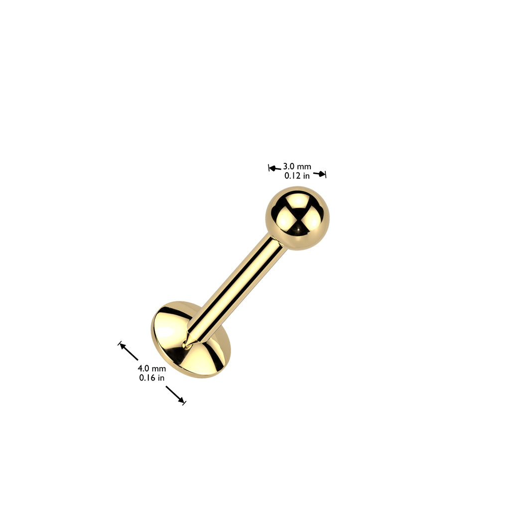 Titanium Basic Ball Internally Threaded Labret Studs Tragus Cartilage ...