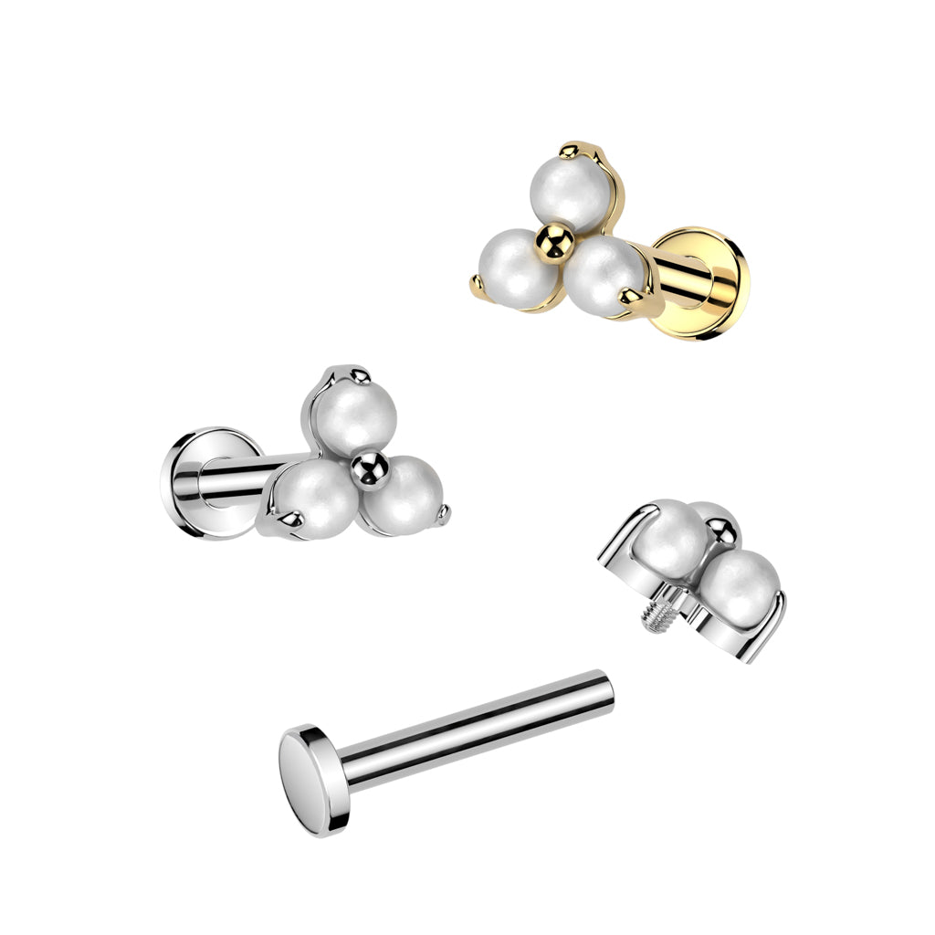 Titanium Pearl Prong Set Triangle Top Lip Labret – iconbodyjewelry.com
