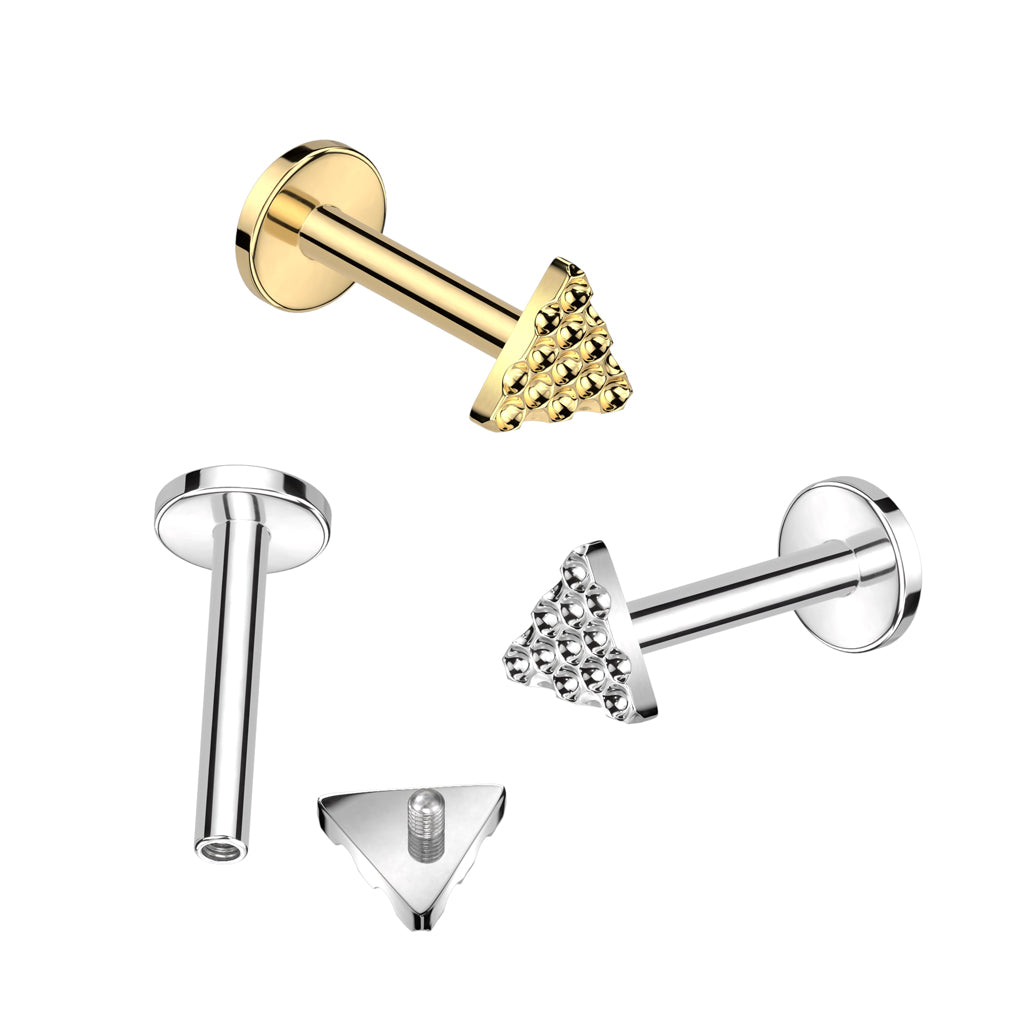 Implant Titanium Triangle Top Internally Threaded Lip Labret – iconbodyjewelry.com