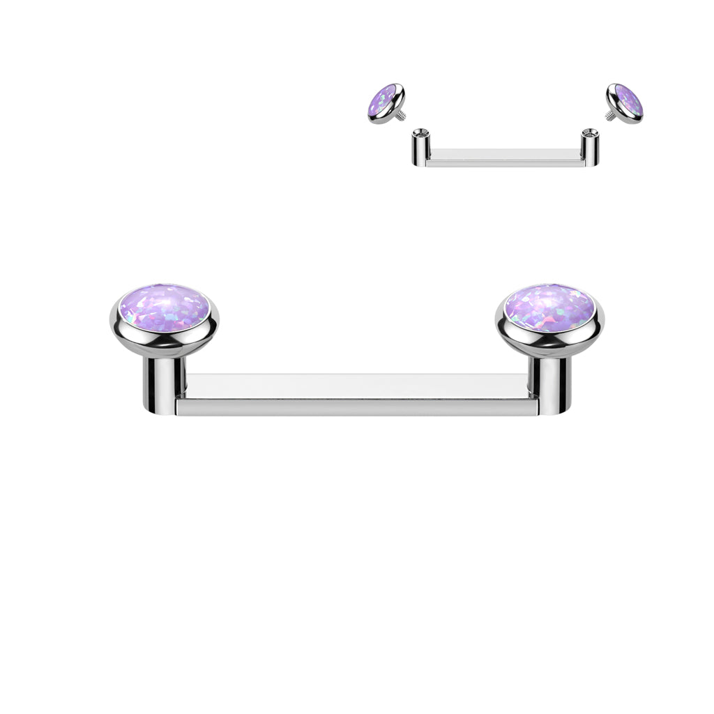 Titanium Bezel Opal Top Surface Barbell Dermal Anchor Piercing ...