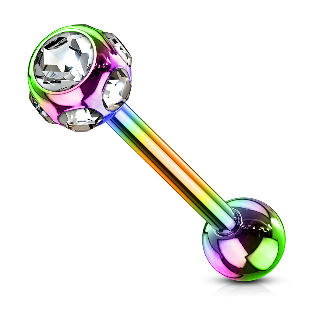 7 CZ Set Ball Assorted Titanium Barbell Tongue Rings – iconbodyjewelry.com