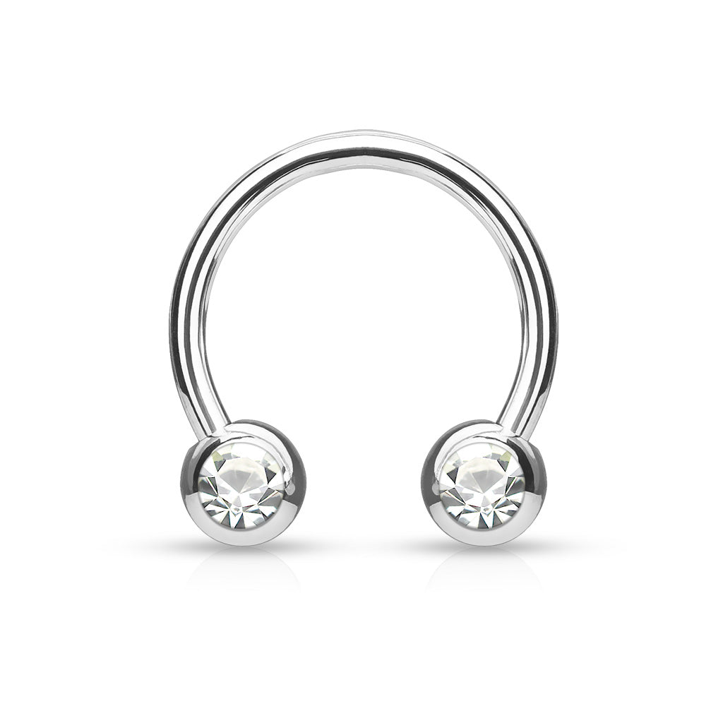 Front Facing CZ Horseshoe Circular Barbells for Nipple Septum Ear ...
