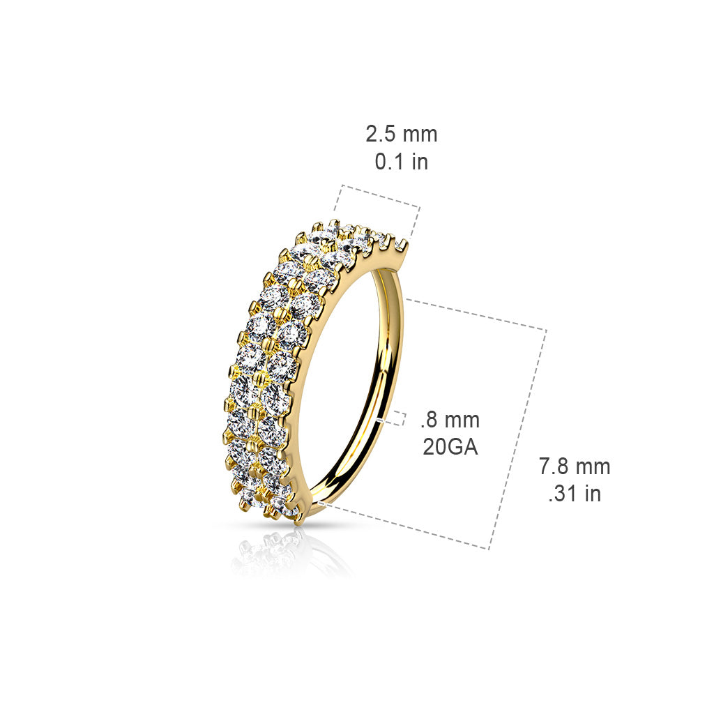 Double Lined CZ Bendable Hoop For Nose Ear Cartilage Helix Tragus 20G ...