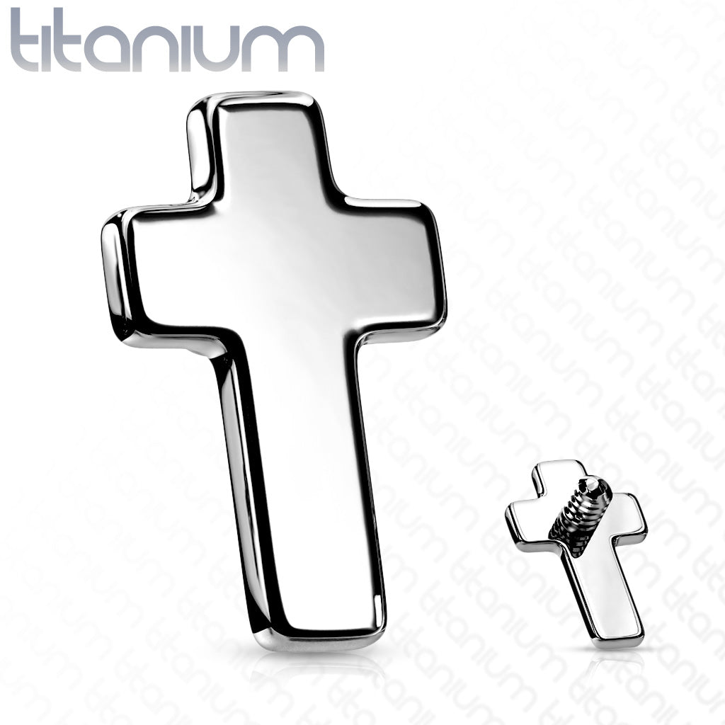 Titanium Flat Cross Dermal Anchor Top – iconbodyjewelry.com