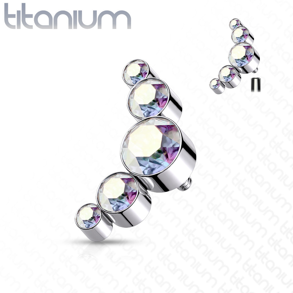 Titanium Bezel Round CZ Top For Lip Eyebrow Dermal – iconbodyjewelry.com