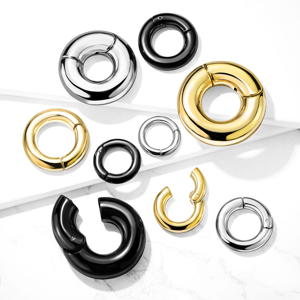Titanium Large Gauge Hinged Segment Ring For Septum Lip Nose Daith ...
