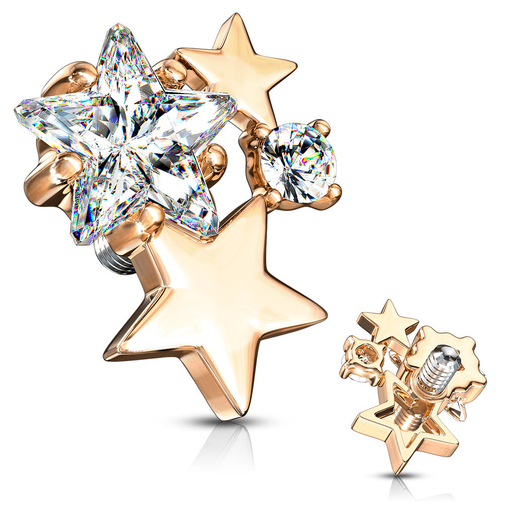CZ Cluster Star Internal Threaded Dermal Anchor Tops – iconbodyjewelry.com